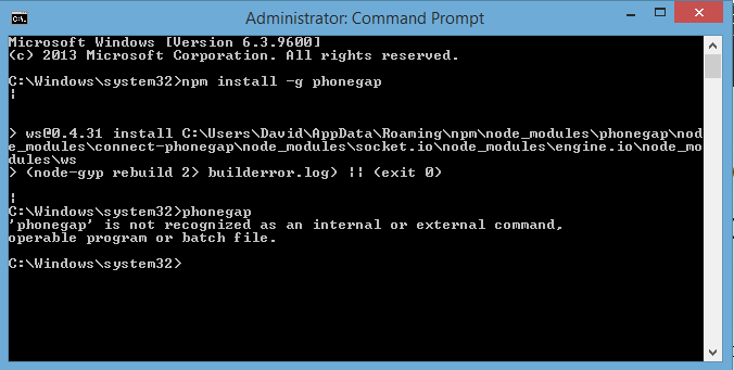 Nodejs Phonegap Npm Install Not Working Due To Ant Stack Overflow