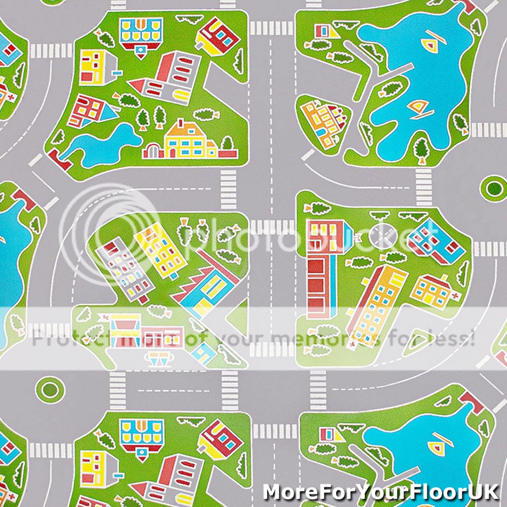 Road Map Vinyl Flooring, Playful Kids Childrens Playroom Funky Lino 3m ...