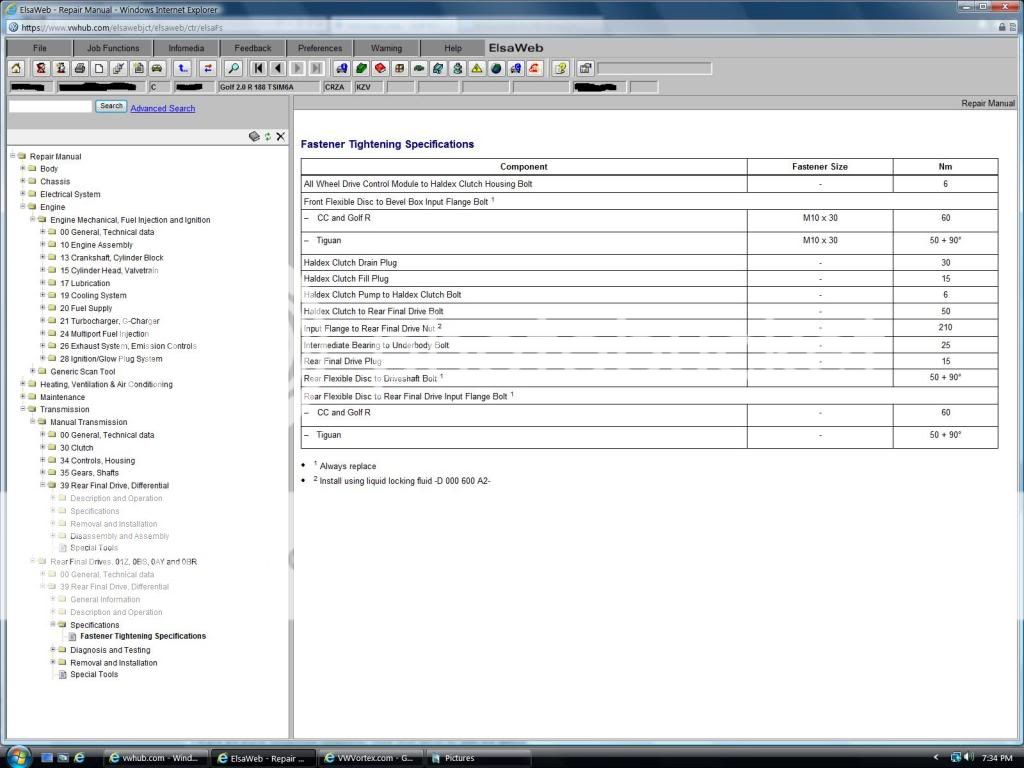 Driveshaft Bolts Torque Specs | VW Vortex - Volkswagen Forum